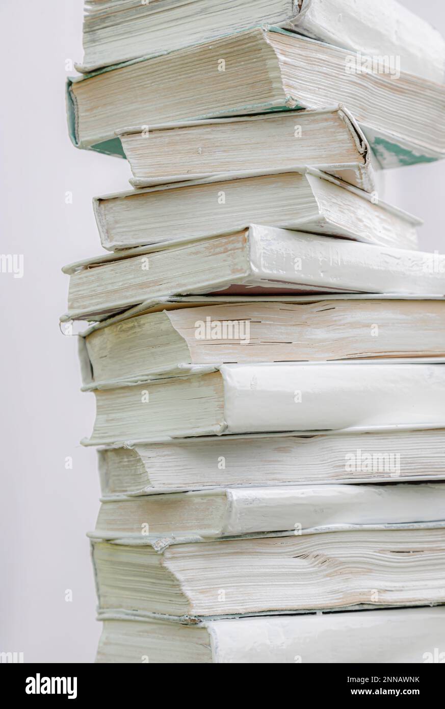 stack of stacked blank books on white background Stock Photo - Alamy