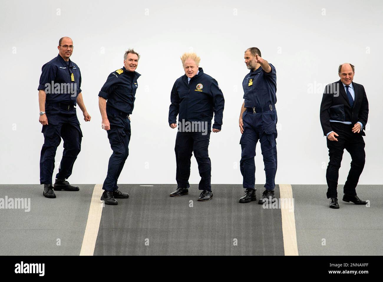 From left, Captain Angus Essenhigh, First Sea Lord Admiral Tony Radakin ...