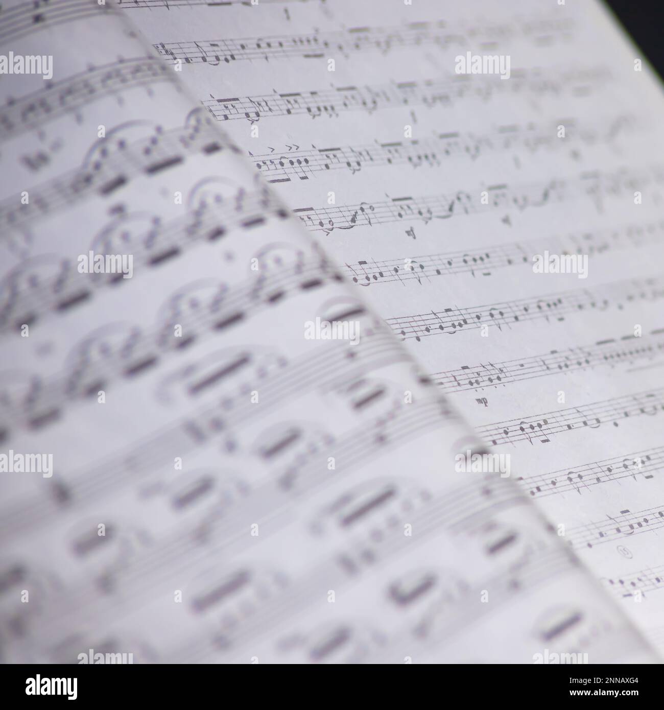 Sheet Music Background Musical Notes with selective focus Stock Photo ...