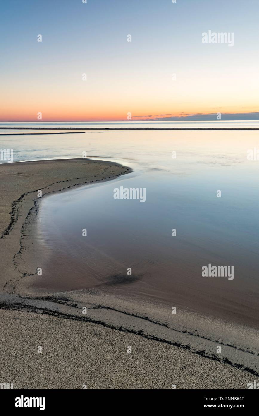 Lake Superior at sunrise, Munising, Alger Co., MI Stock Photo - Alamy