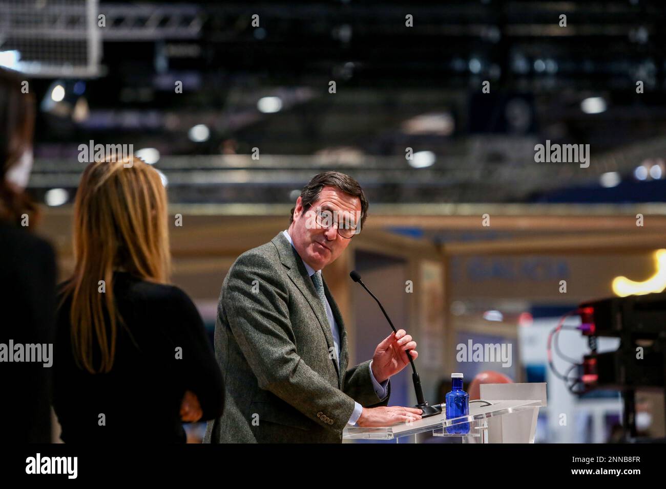 The president of the CEOE, Antonio Garamendi, during the act by which ...