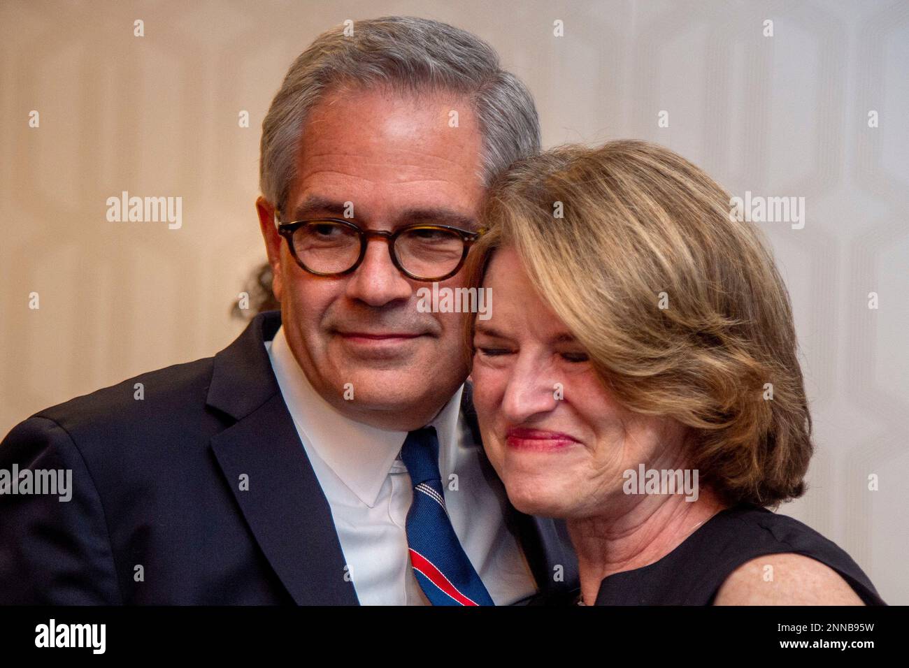 District Attorney Larry Krasner stands with his wife, former Judge Lisa ...