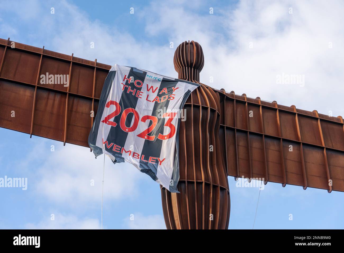 Gateshead, UK. February 25th, 2023. Landmark sculpture, Antony Gormley ...