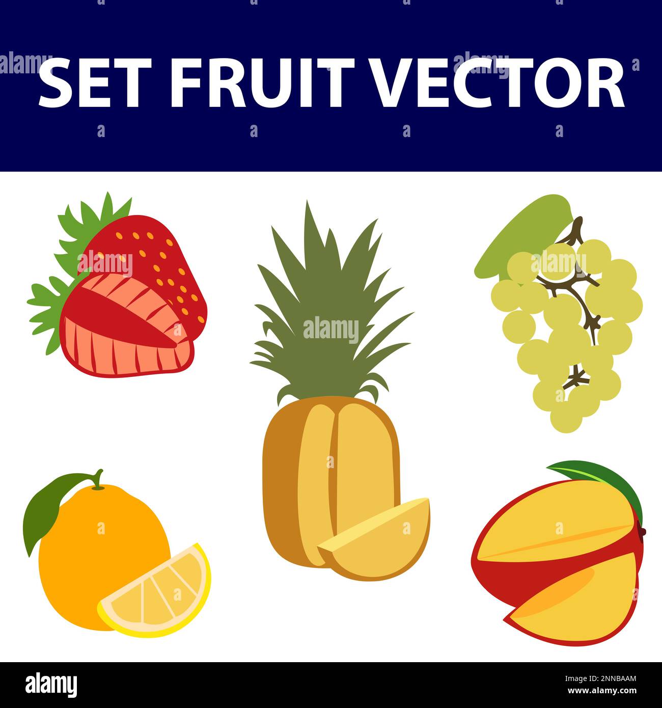 Ripe fruit apple mango Stock Vector Images - Alamy