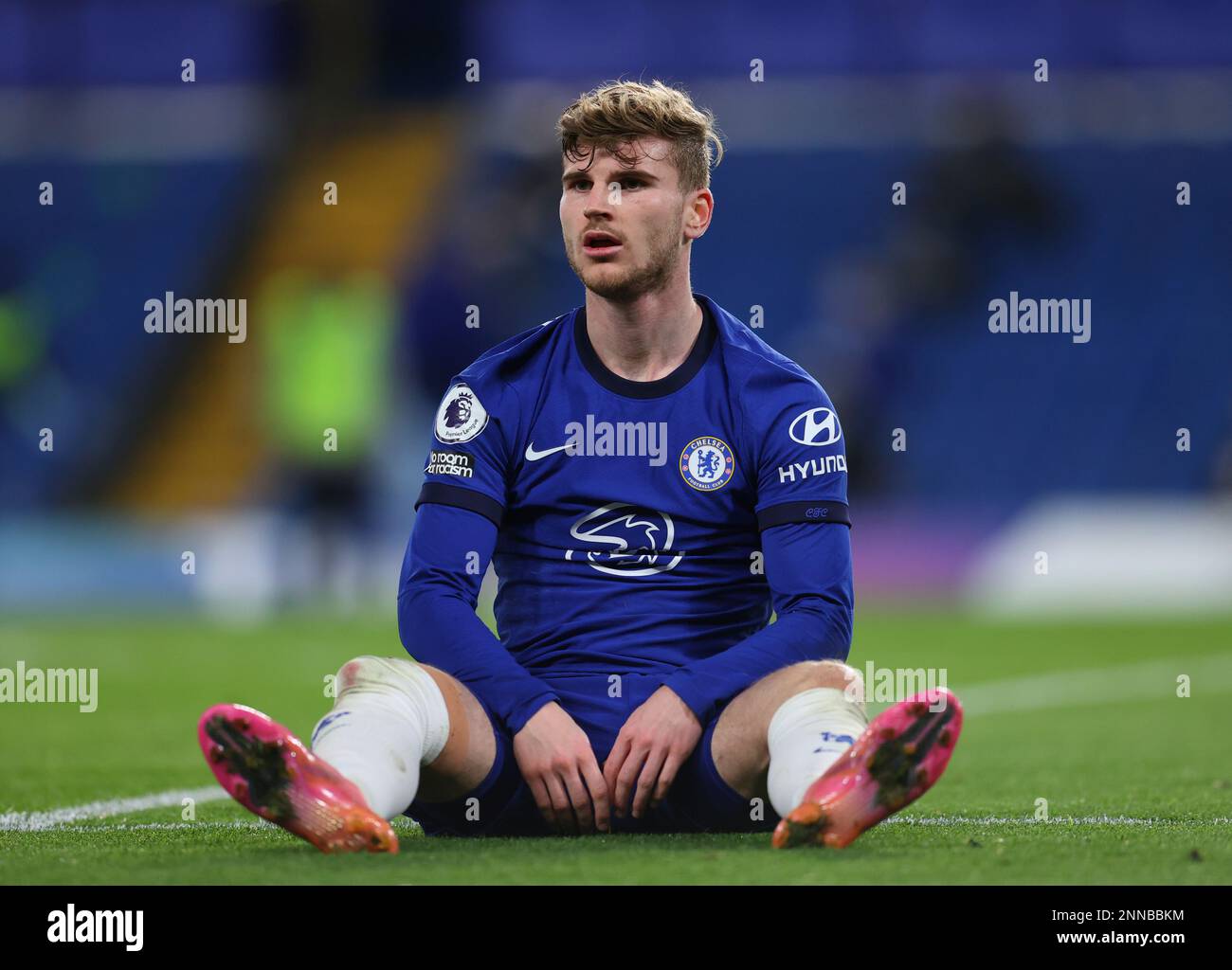 Chelsea's Timo Werner reacts during the English Premier League soccer ...