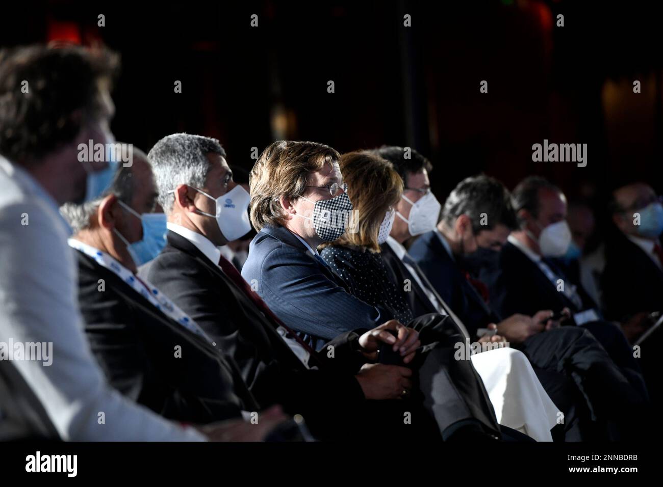 The Mayor of Madrid, José Luis Martínez-Almeida (c), during the awards ...