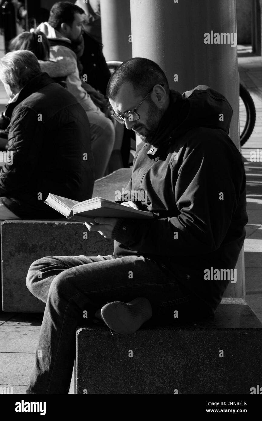 Local man in city Black and White Stock Photos & Images - Alamy