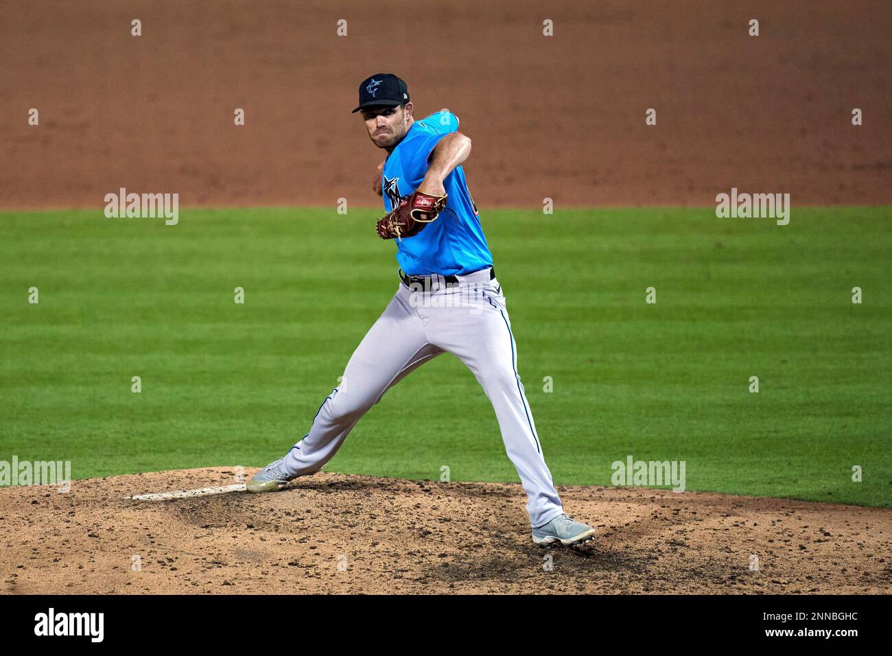 Miami Marlins pitcher Anthony Bender (80) during a Major League Spring ...