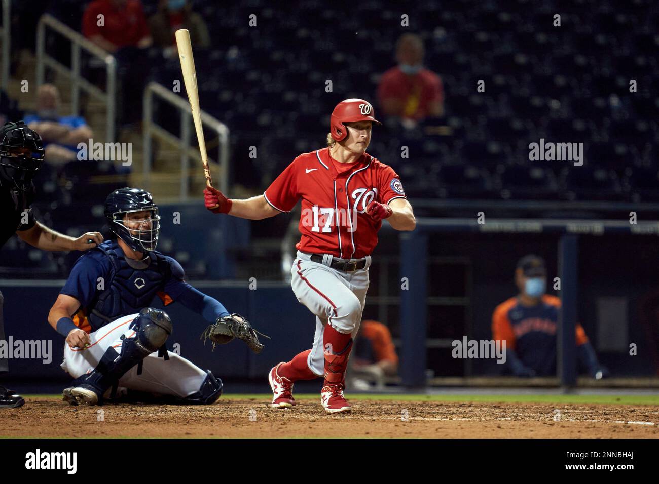 Washington Nationals Andrew Stevenson (17) bats during a Major League ...
