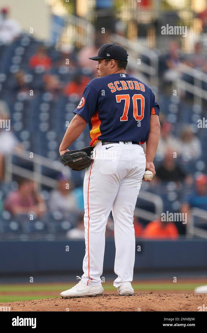 Houston Astros pitcher Andre Scrubb (70) during a Major League Spring ...