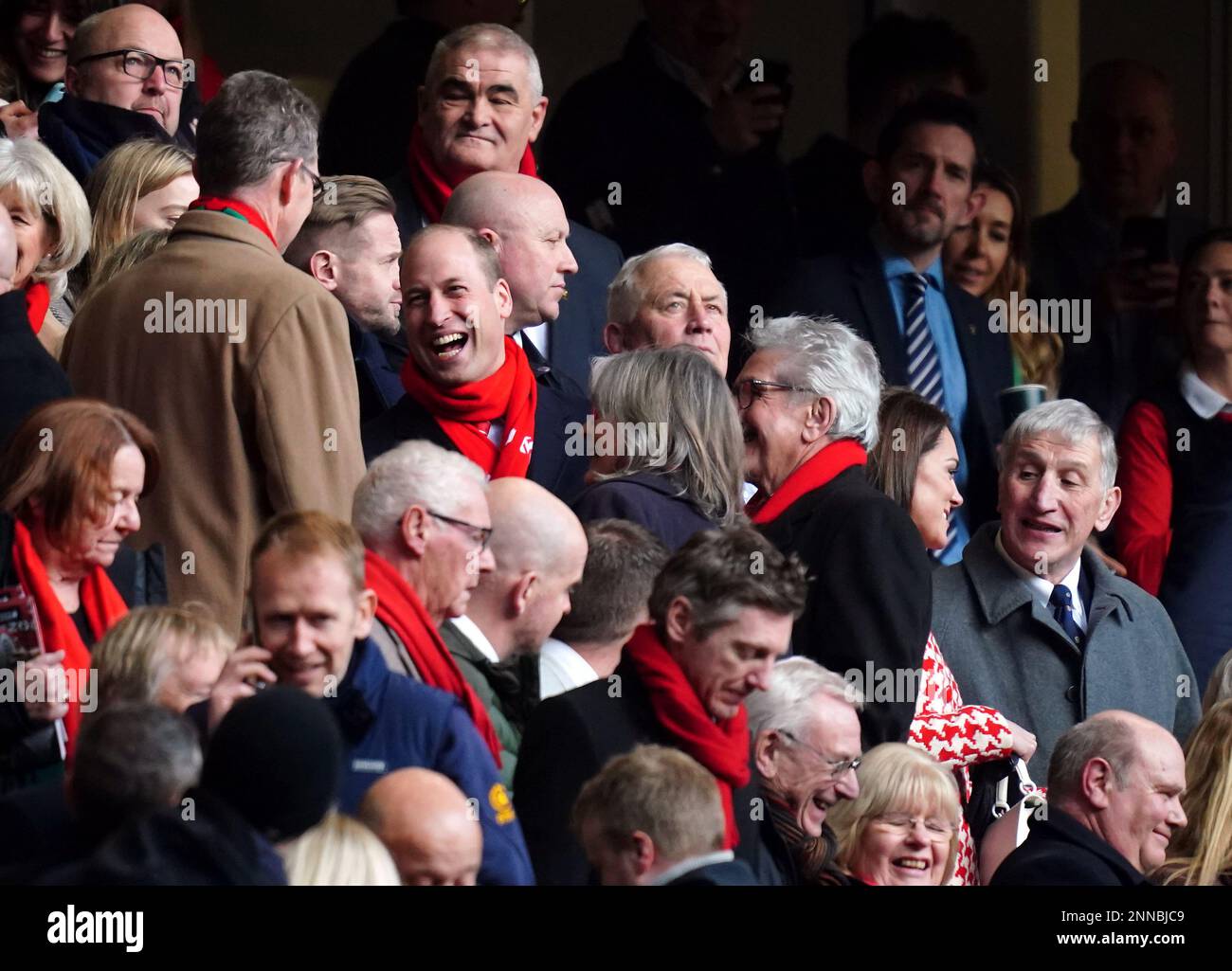 The Prince and Princess of Wales in the stands during the Guinness Six ...