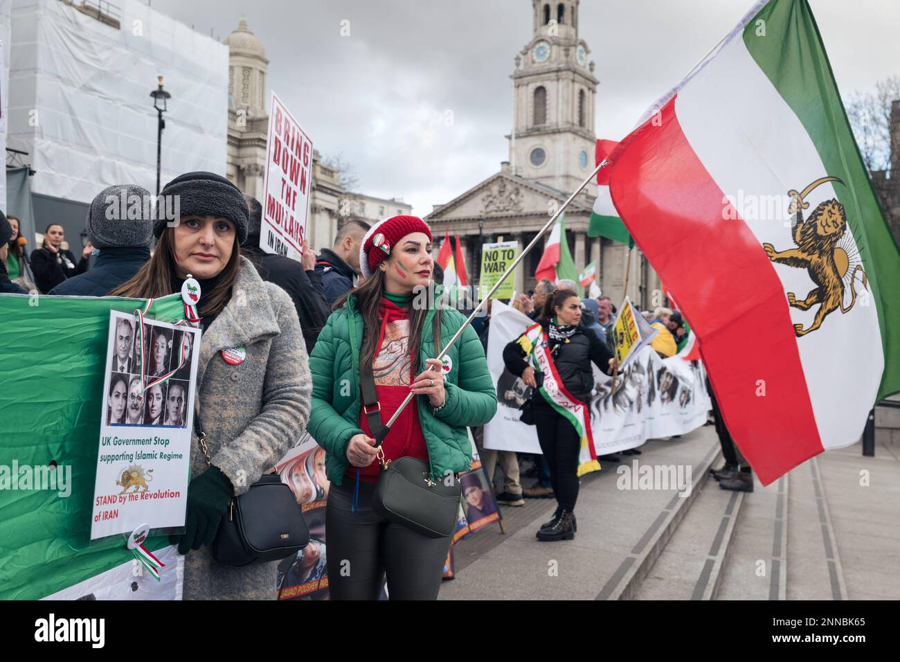 London, UK, February 25th, 2023. A march to Trafalgar Square to protest ...