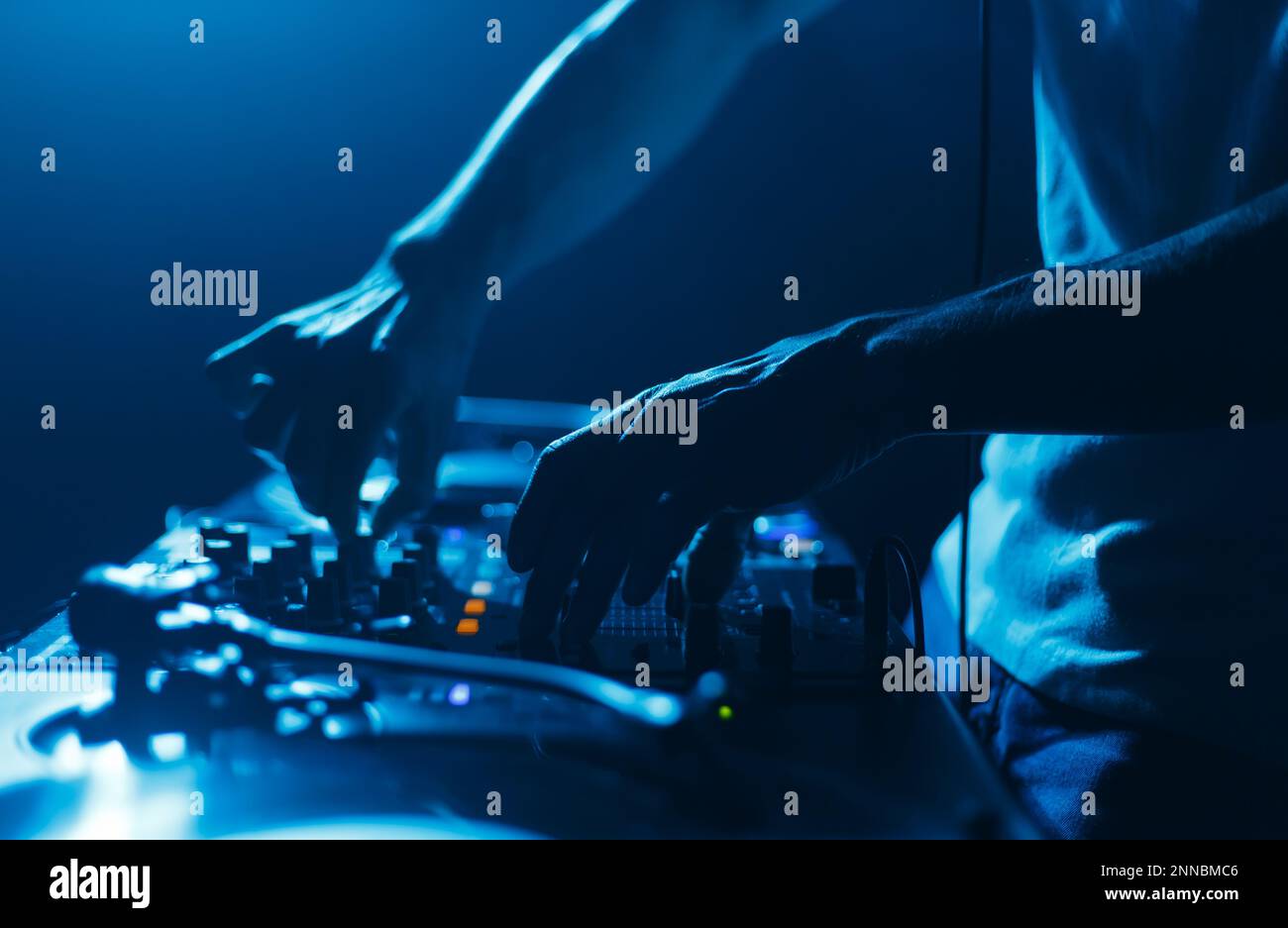 Close up unrecognizable dj hands hi-res stock photography and images ...