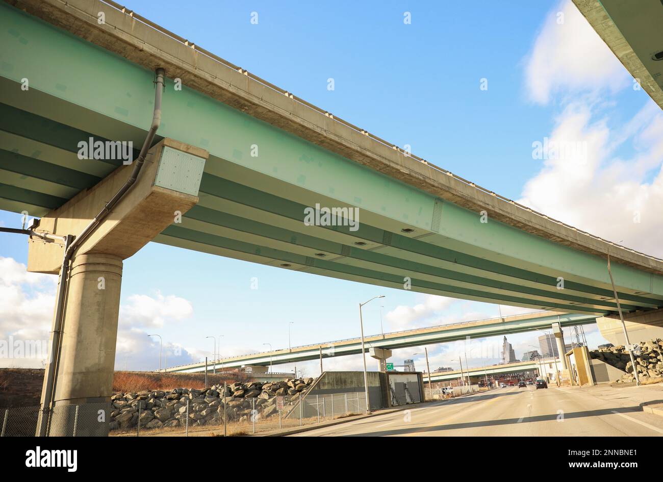 interstate bridge roads urban infrastructure showing motorway Stock ...