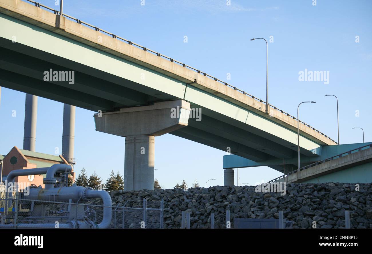 interstate bridge roads urban infrastructure showing motorway Stock ...