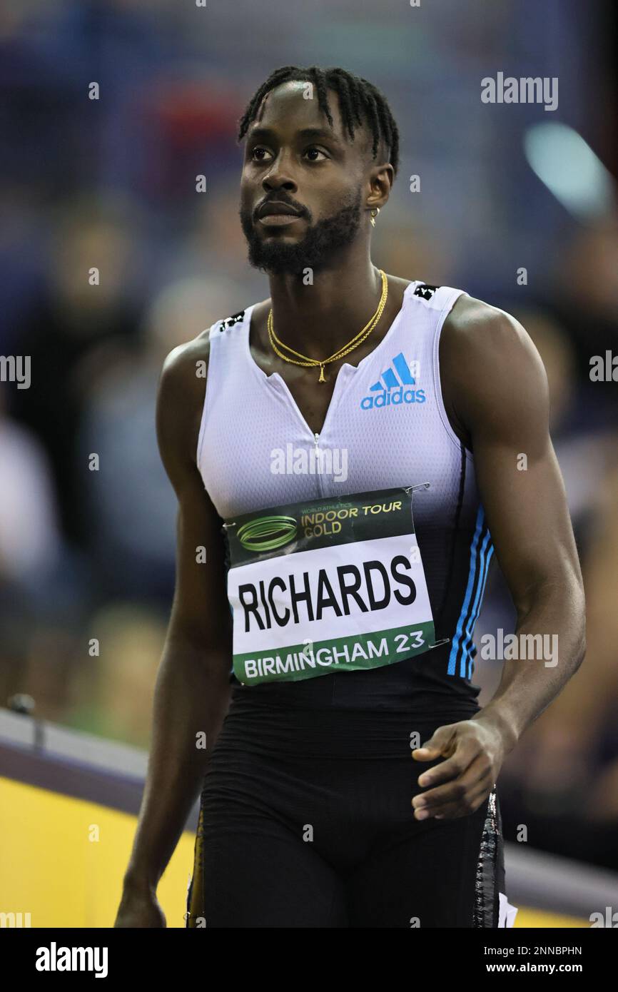 Birmingham, UK. 25th Feb 2023. Jereem Richards (TTO) before the Mens ...