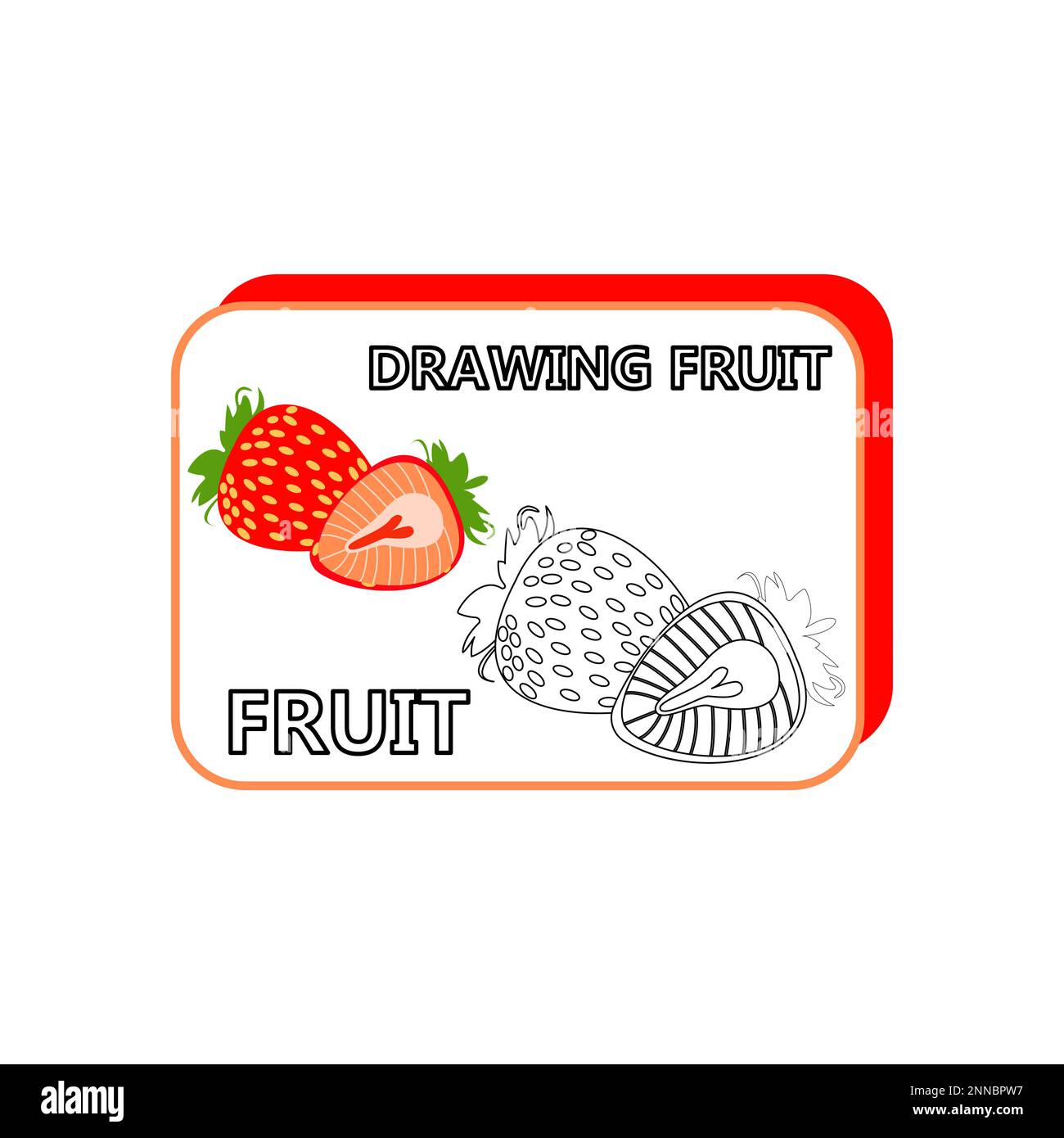 Strawberry Fruit Coloring Pictures For Kids Stock Vector Image & Art ...
