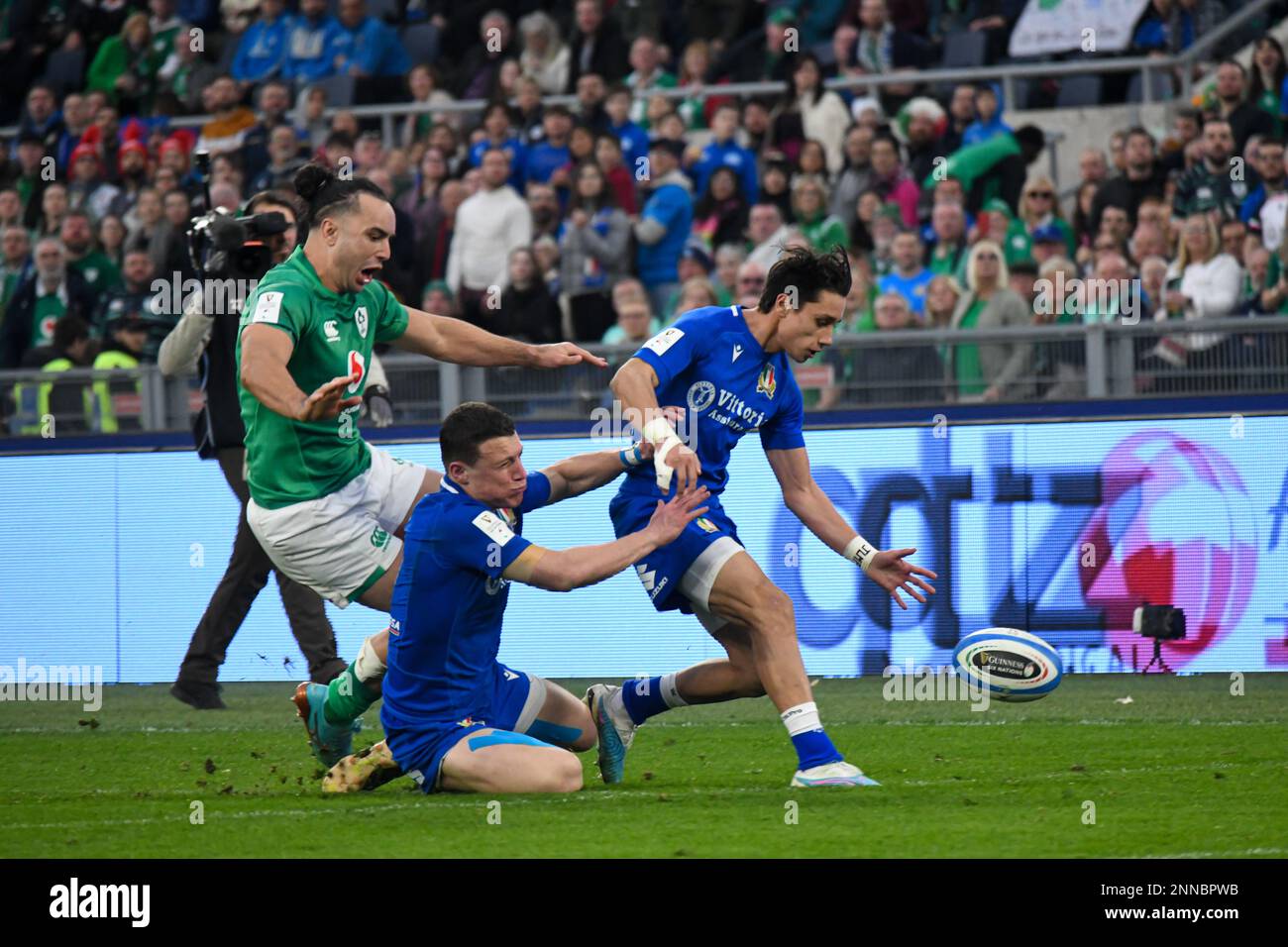 Rome, Italy 25th Feb, 2023. Ange Capuozzo (15) of Italy in action ...