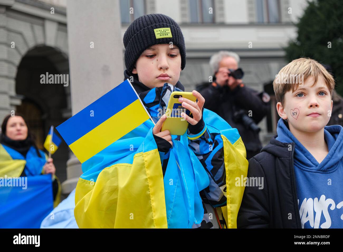 Rally in support of Ukraine. Day of support for Ukraine against Russia ...