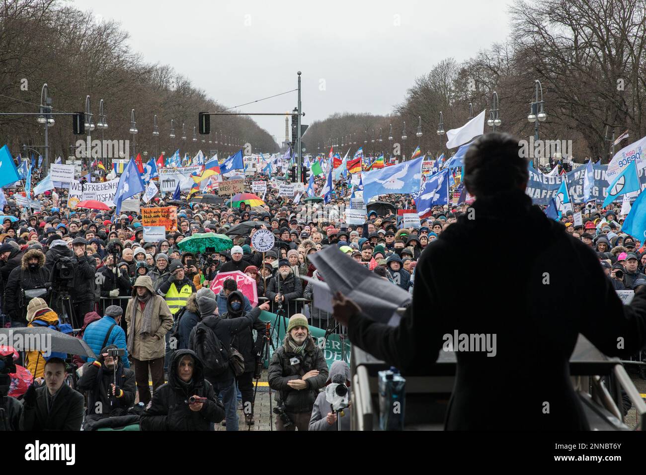 Berlin, Germany. 25th Feb, 2023. Thousands of people gathered on ...