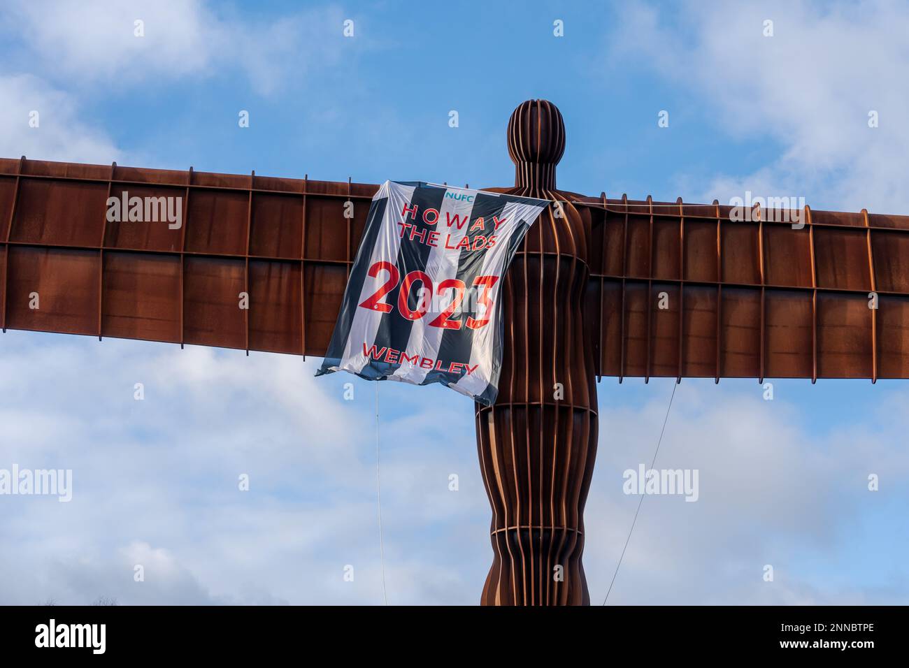 Gateshead, UK. February 25th, 2023. Landmark sculpture, Antony Gormley ...