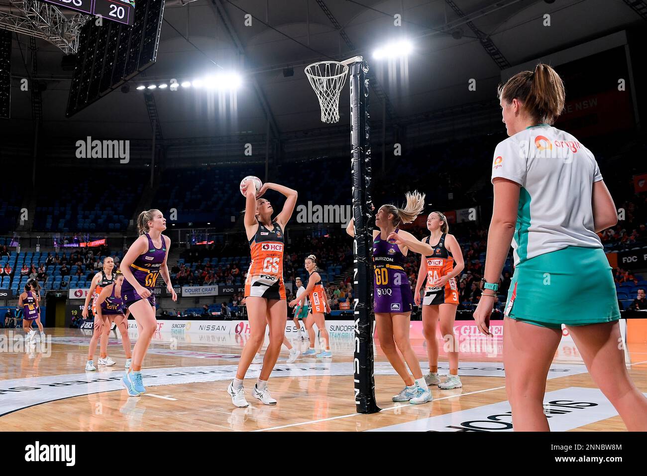 SYDNEY, AUSTRALIA - MAY 16: Jo Harten of the Giants Netball shoots for ...