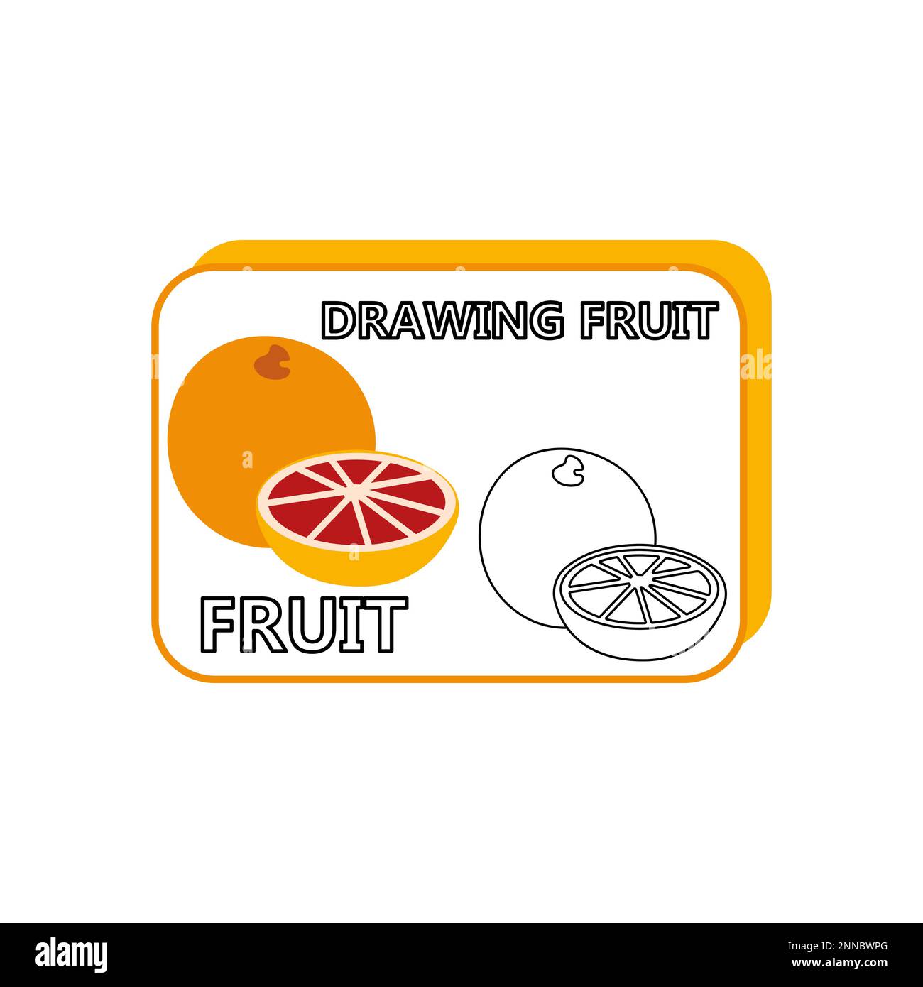 Orange fruit suitable for children's coloring page vector illustration ...