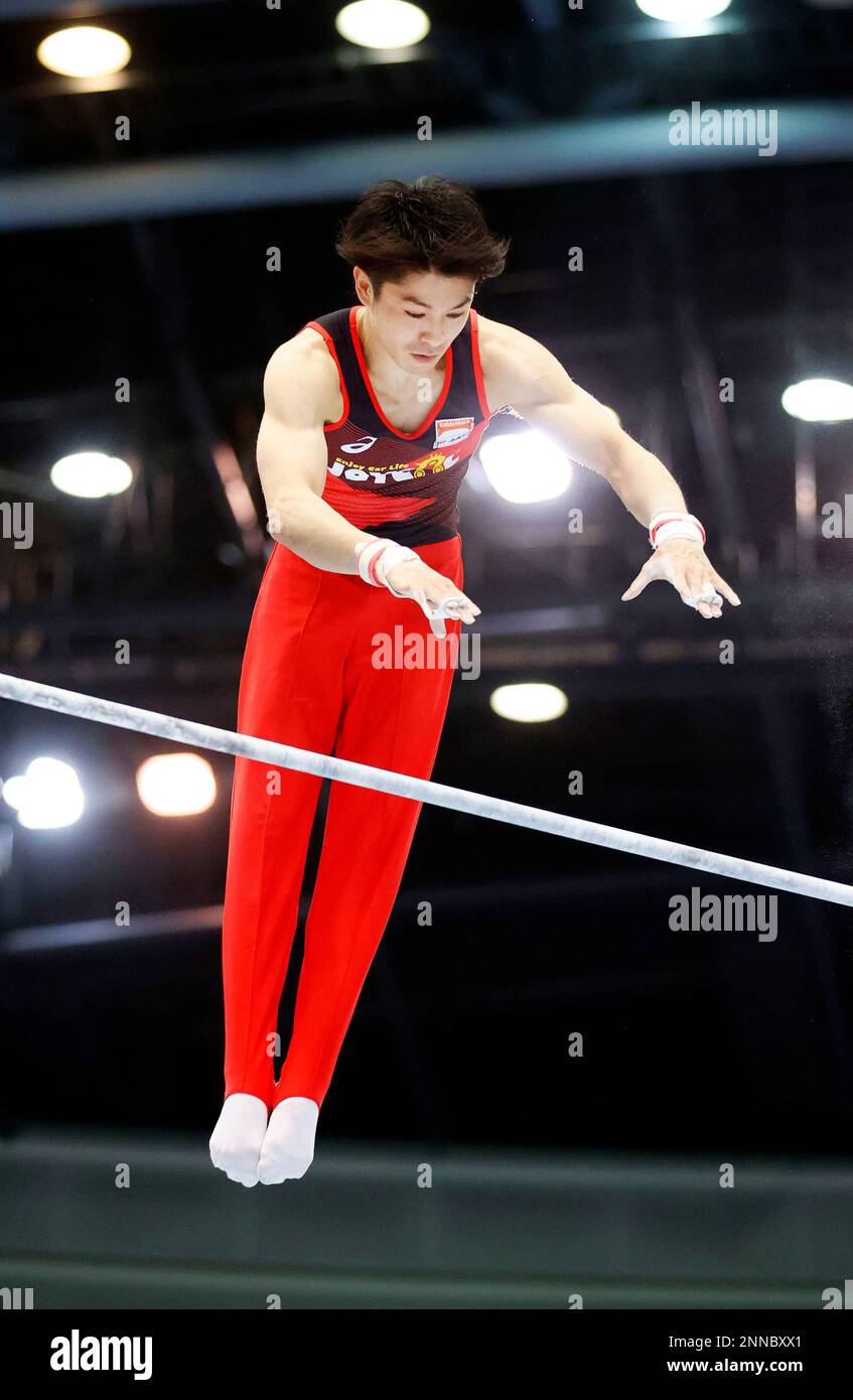 Japanese legendary gymnast Kohei Uchimura, a three-time Olympic gold ...