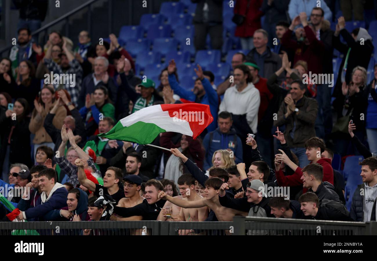 Italy fans in the stands after the Guinness Six Nations match at the ...