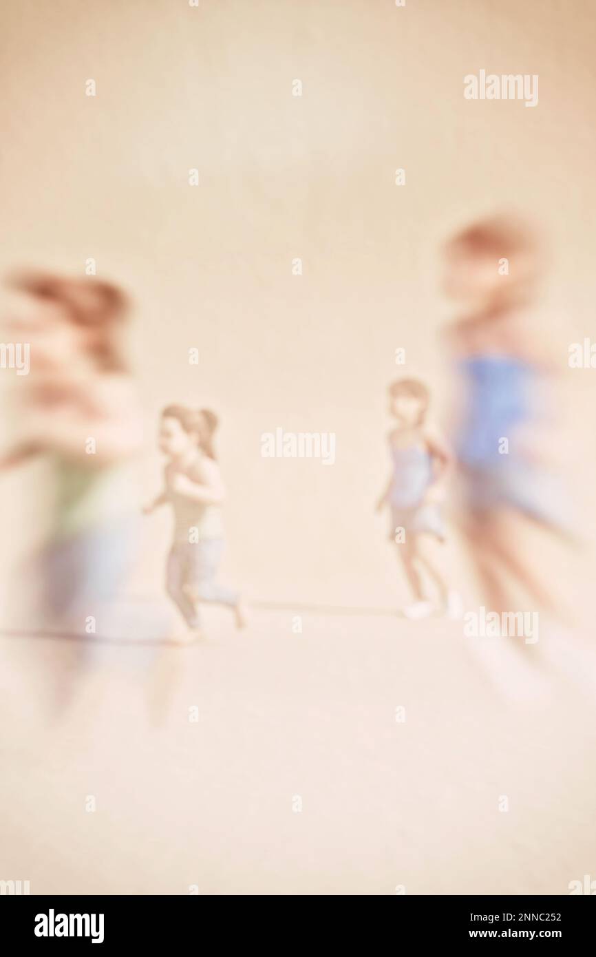 3D illustration of 2 children running Stock Photo - Alamy