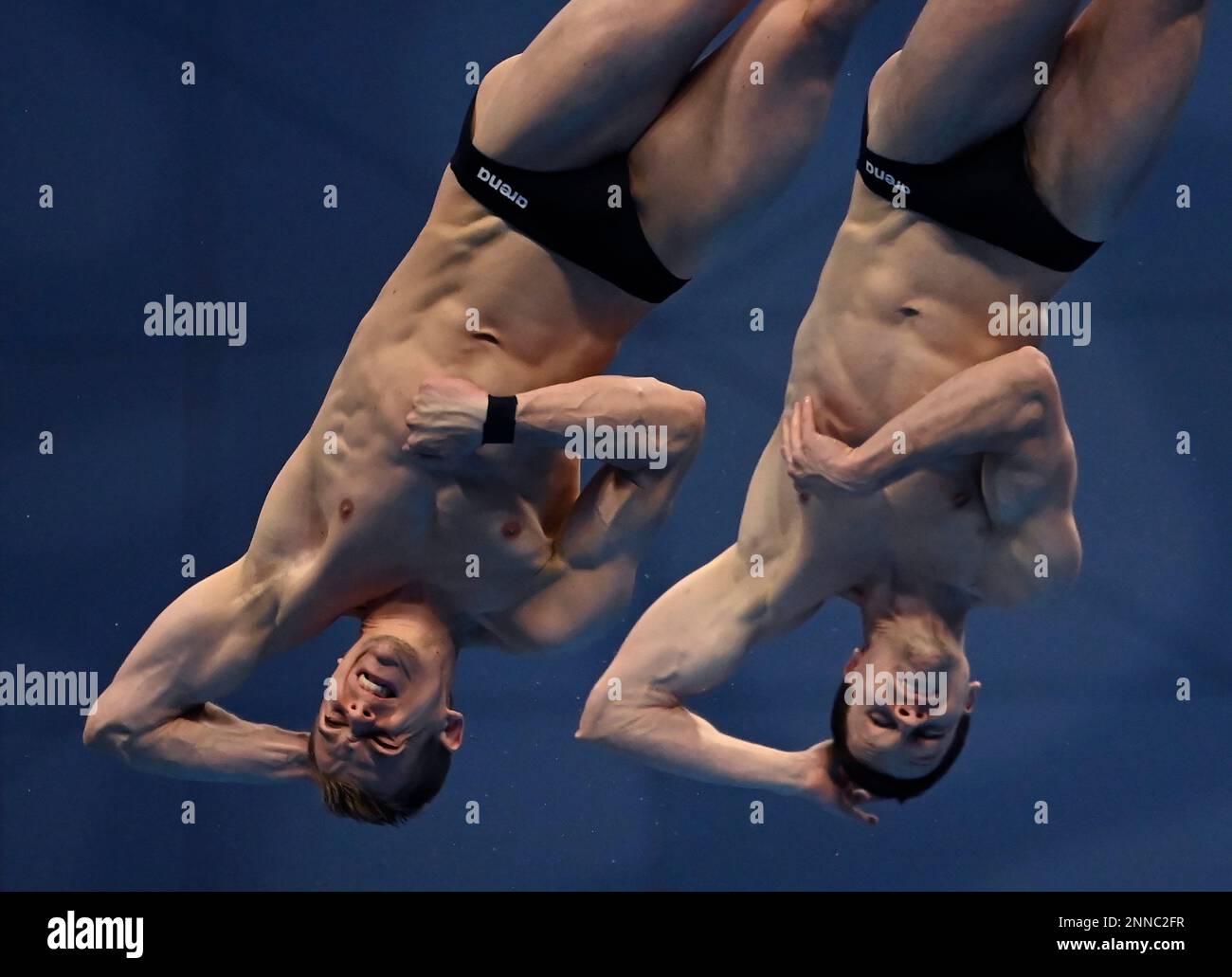 Timo Barthel and Patrick Hausding of Germany compete in men's ...