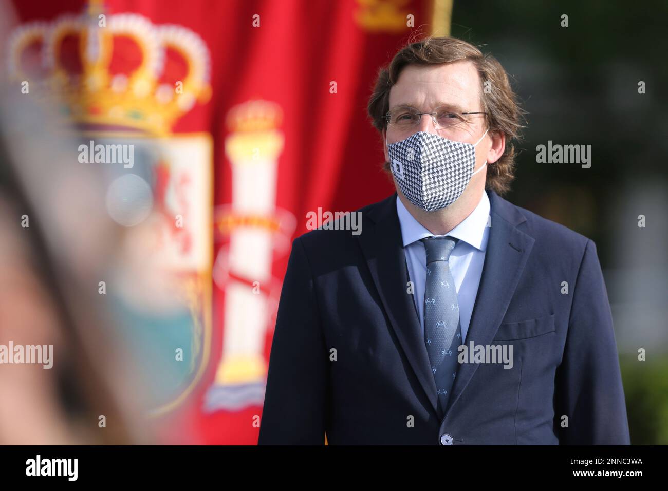 The mayor of Madrid, José Luis Martínez Almeida, during the raising of ...