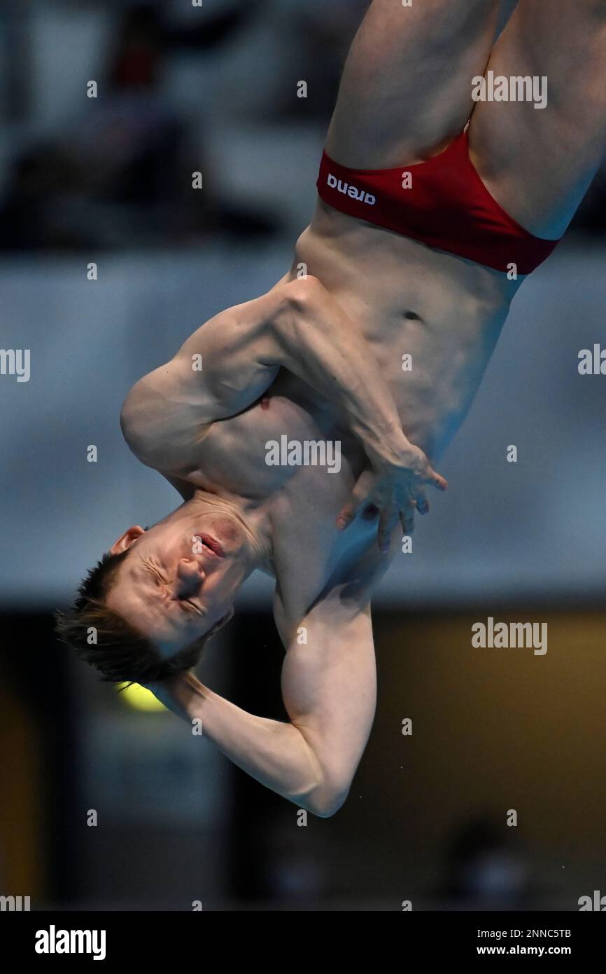 Martin Wolfram of Germany in action in men's 3 m springboard final of ...