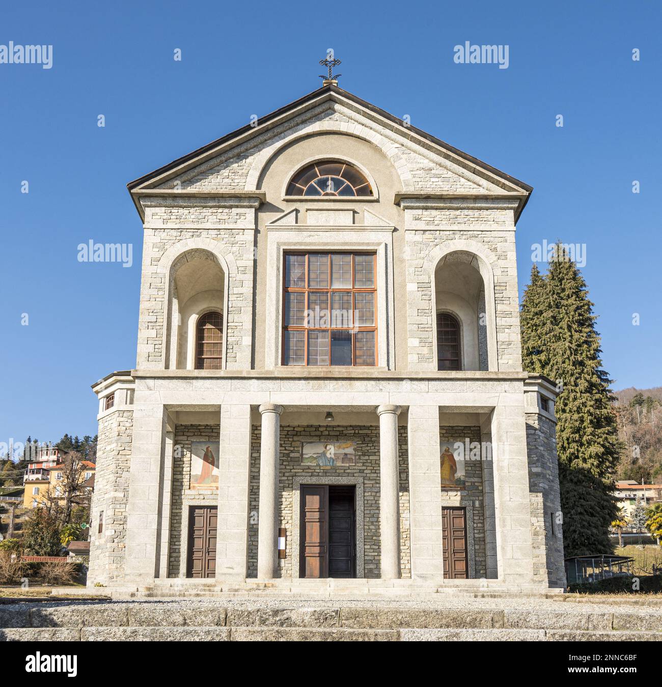 Beautiful stone church in Premeno Stock Photo - Alamy