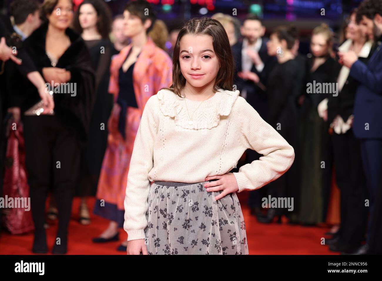 Berlin, Germany. 25th Feb, 2023. Sofia Otero, actress, arrives on the red carpet for the ...