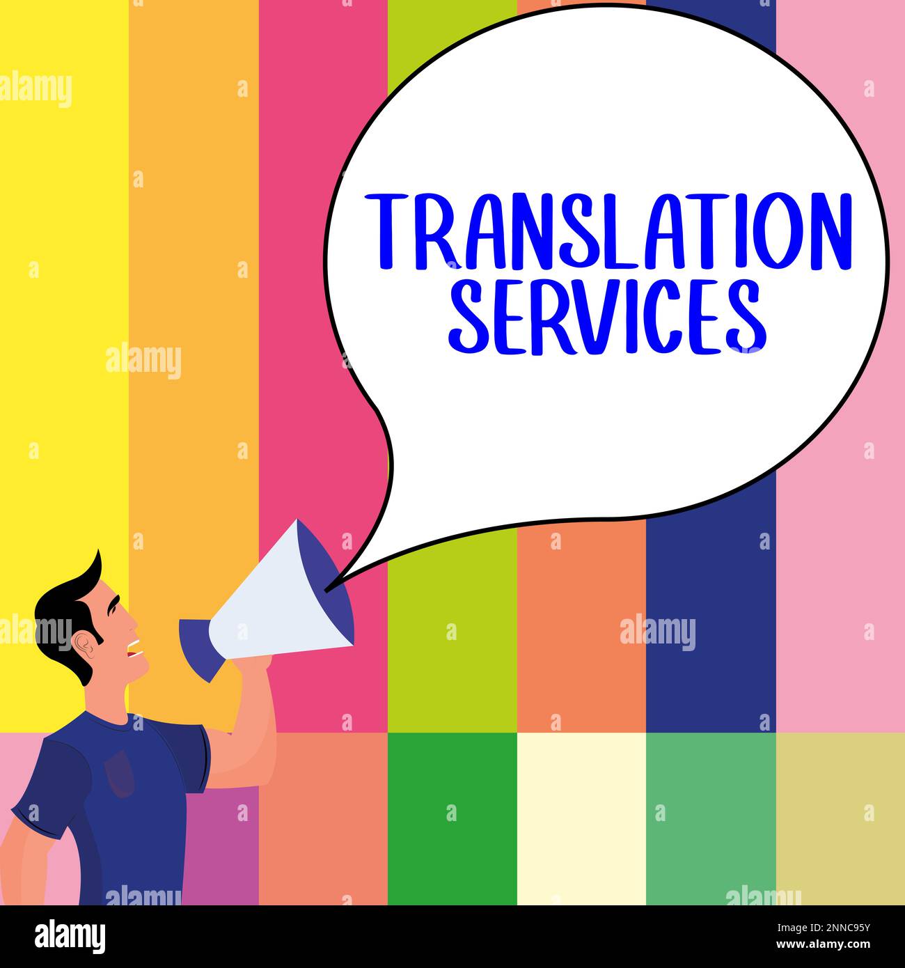 Text caption presenting Translation Services. Concept meaning ...