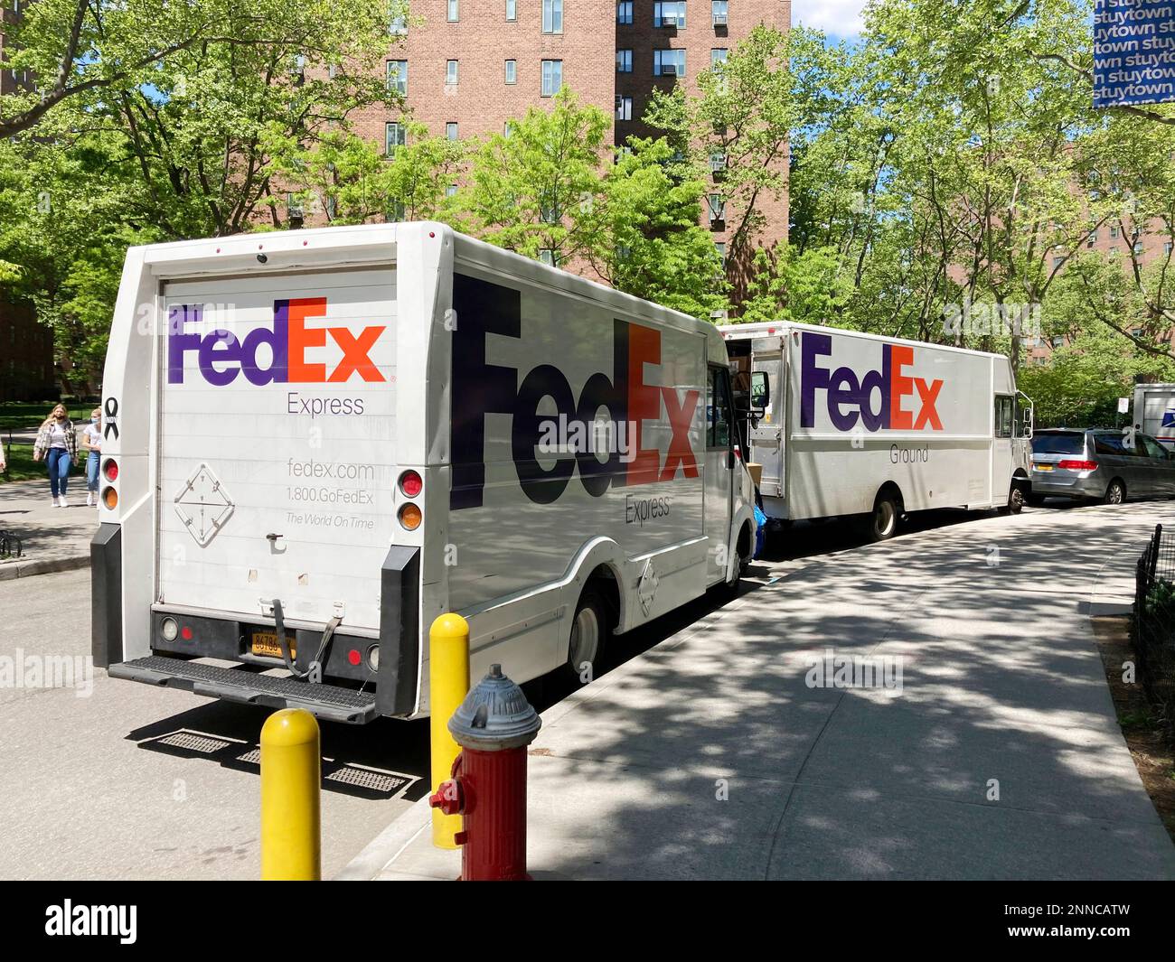 Photo by: STRF/STAR MAX/IPx 2021 5/13/21 FedEx trucks are seen in New ...