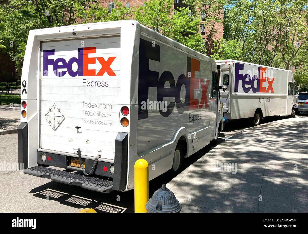 Photo by: STRF/STAR MAX/IPx 2021 5/13/21 FedEx trucks are seen in New ...