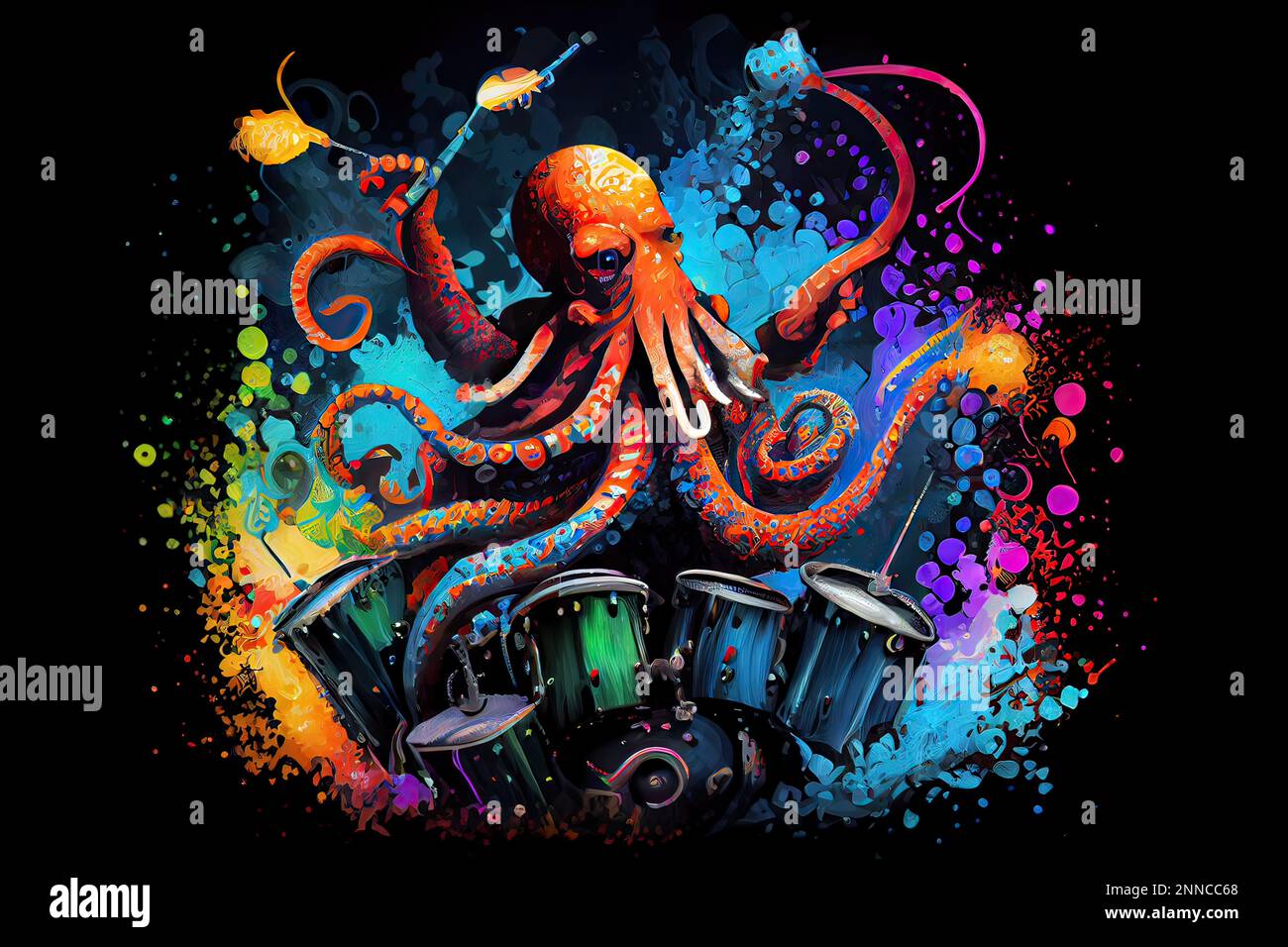 Octopus digital painting hi-res stock photography and images - Alamy