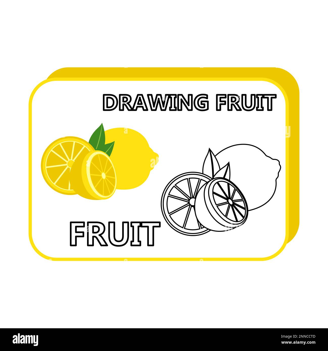 Drawing a Lemon Color Illustration Worksheet for kids Stock Vector ...