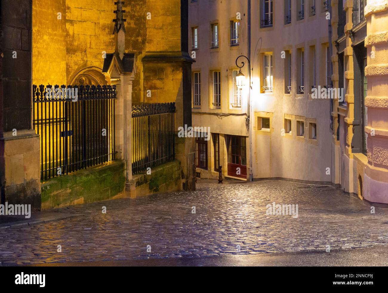 Night scenery in Metz, a city in the Lorraine region of France Stock ...