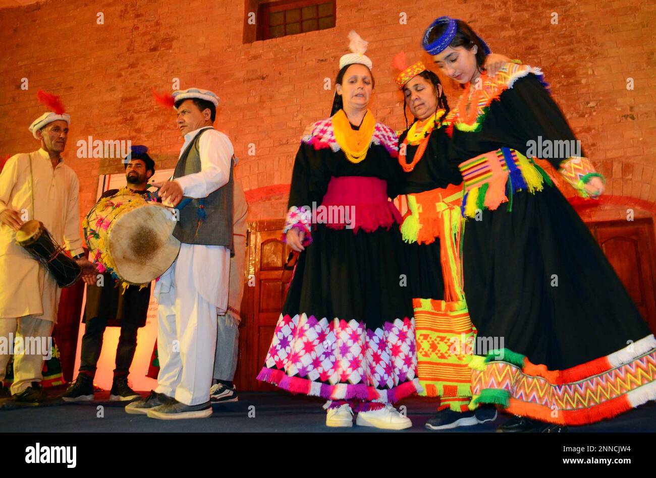 Kalash tribe women are wearing traditional dresses takes part in the ...