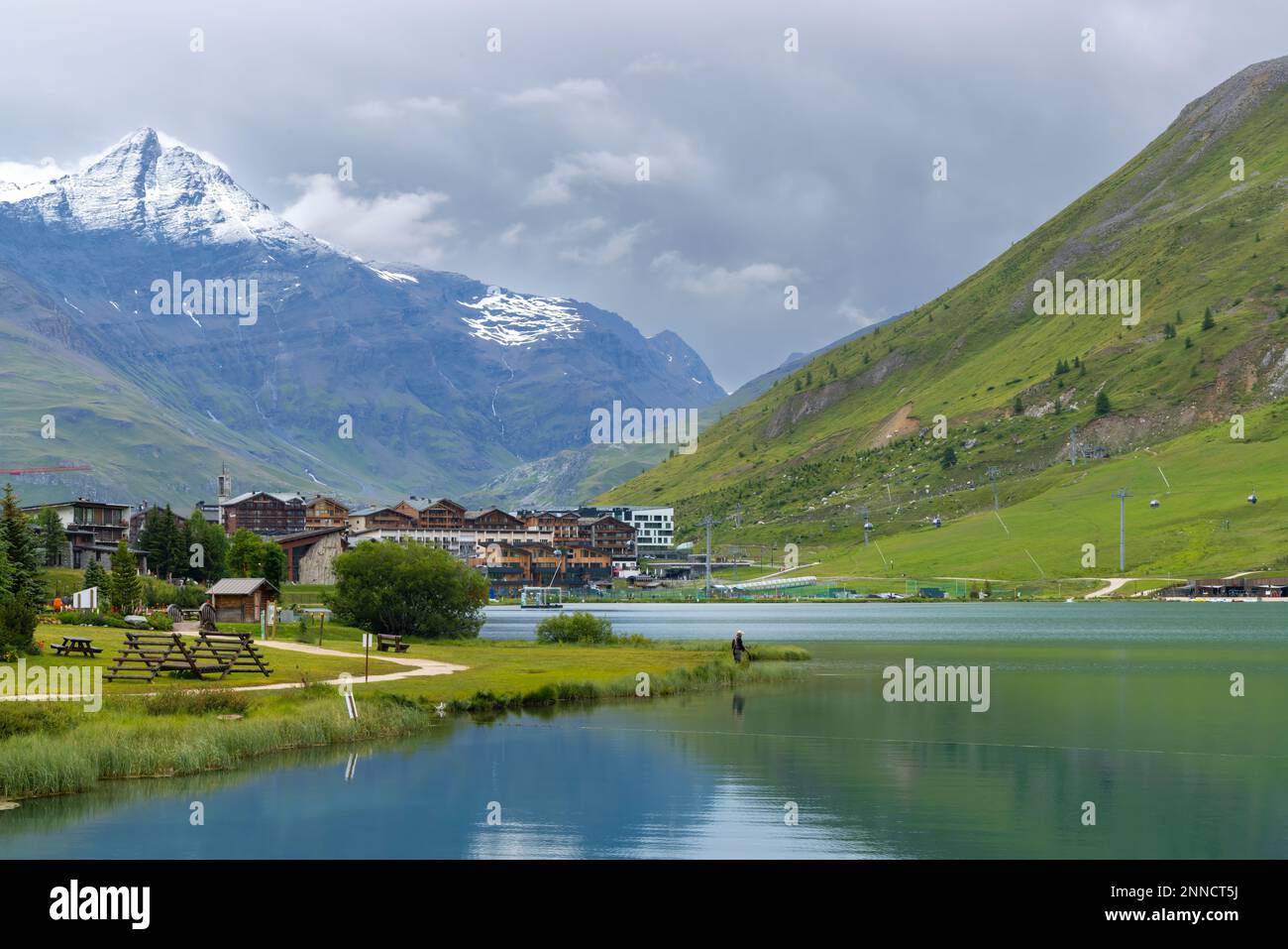 Spring and summer landscape, Tignes, Vanoise national park, France ...