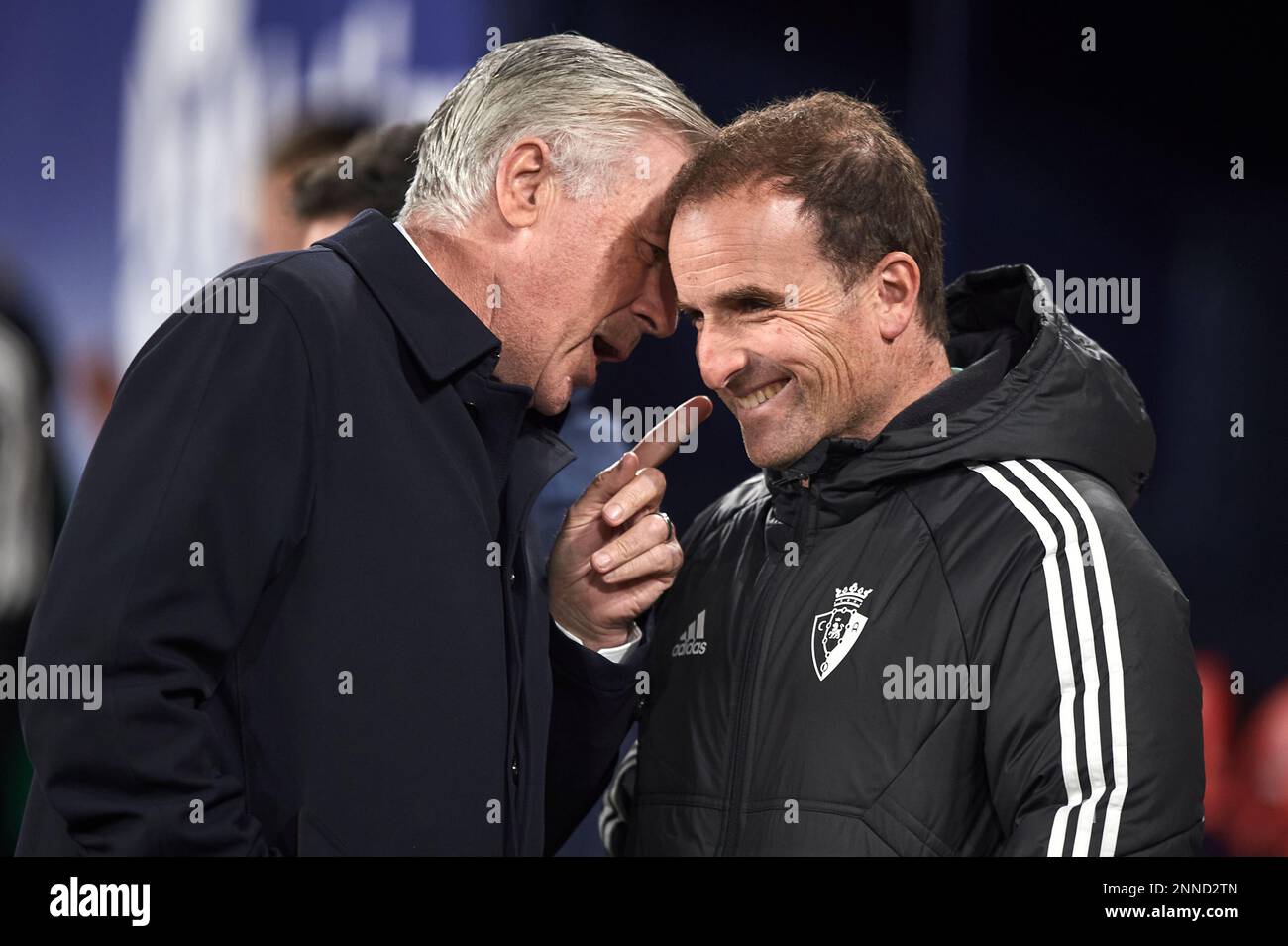 Real Madrid CF head coach Carlo Ancelotti and CA Osasuna head coach ...