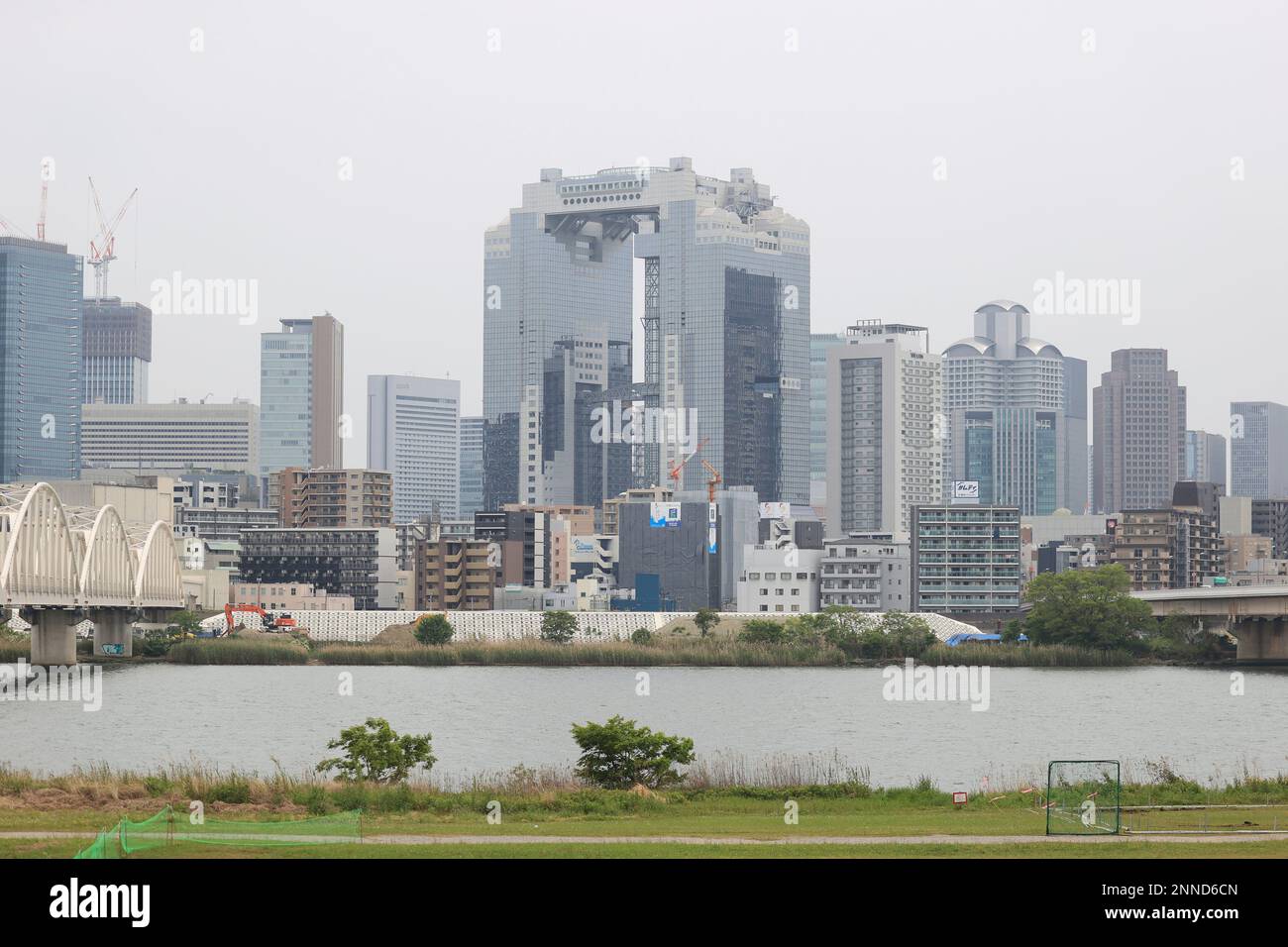 Yellow sand dusts city of Osaka on May 8, 2021. According to the Japan ...
