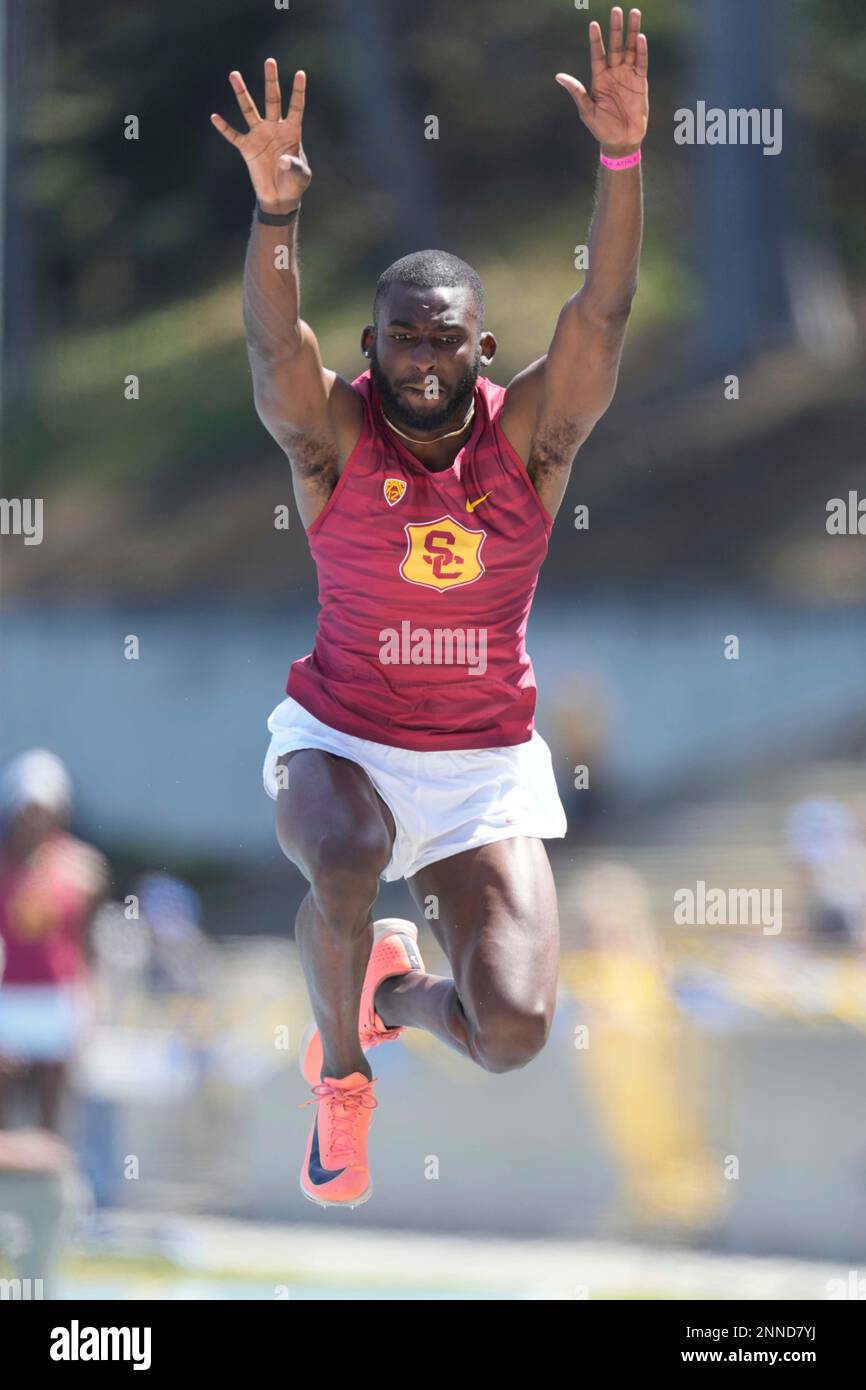 Jordan Scott of Southern California wins the triple jump at 52-1 (15 ...