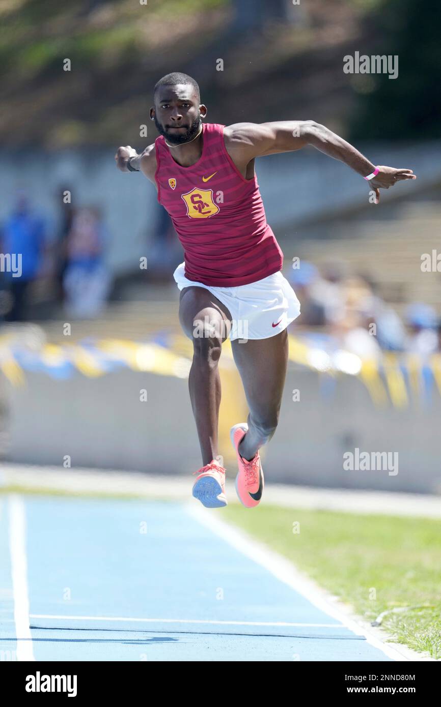 Jordan Scott of Southern California wins the triple jump at 52-1 (15 ...