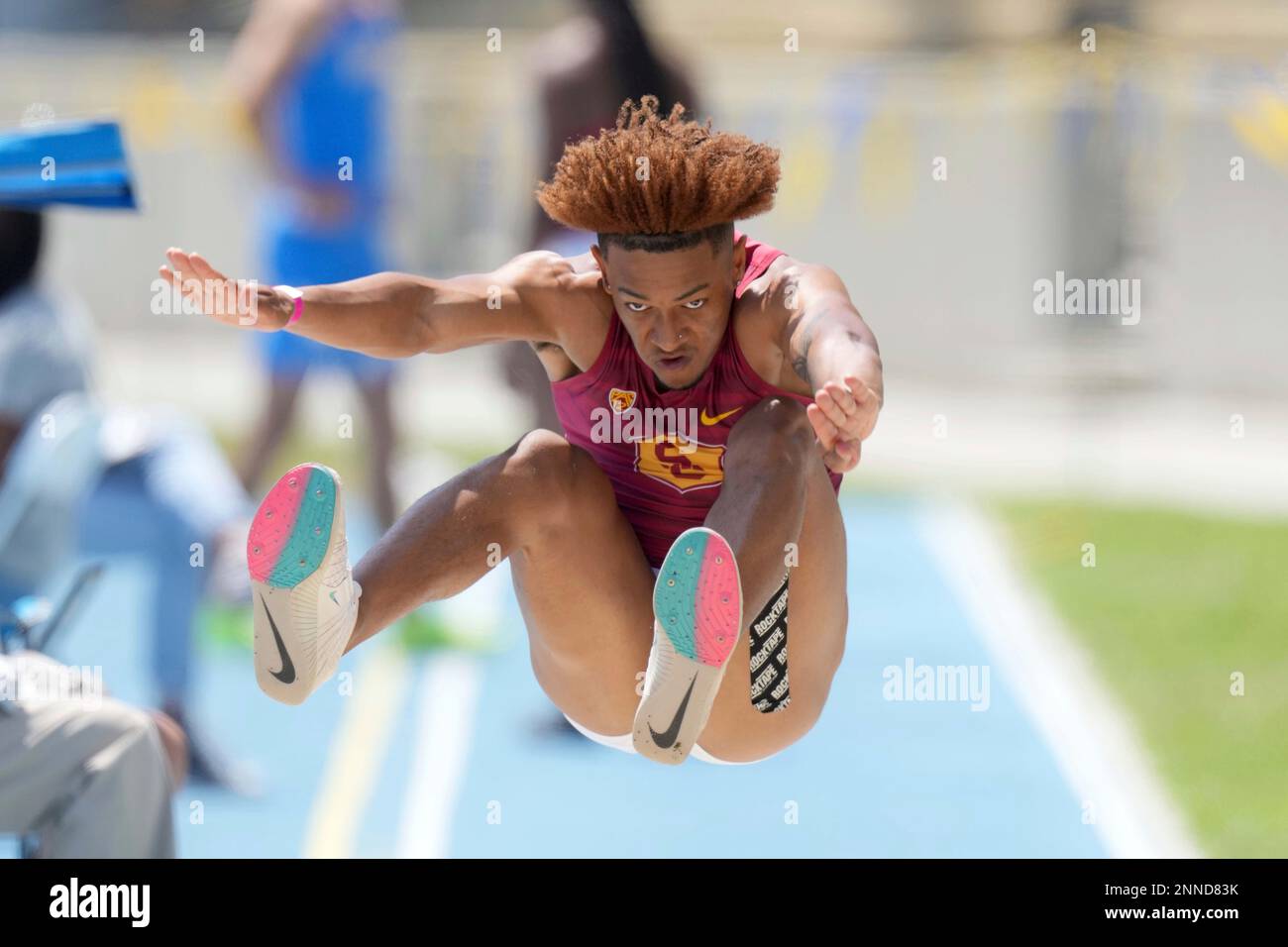 Jalyn Jackson of Southern California places second in the long jump at ...