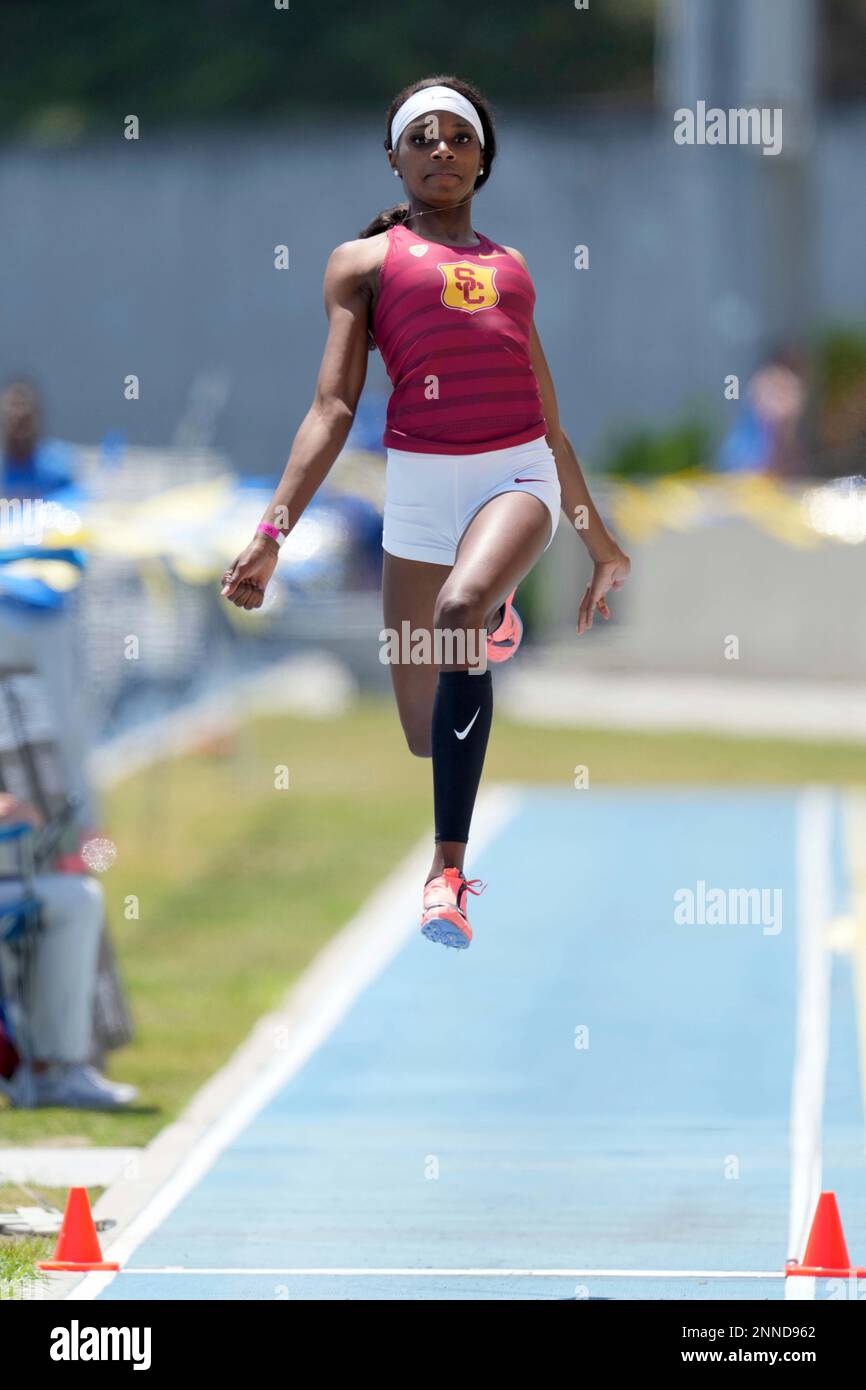 Morgan Smalls of Southern California wins the women's long jump at 21-0 ...