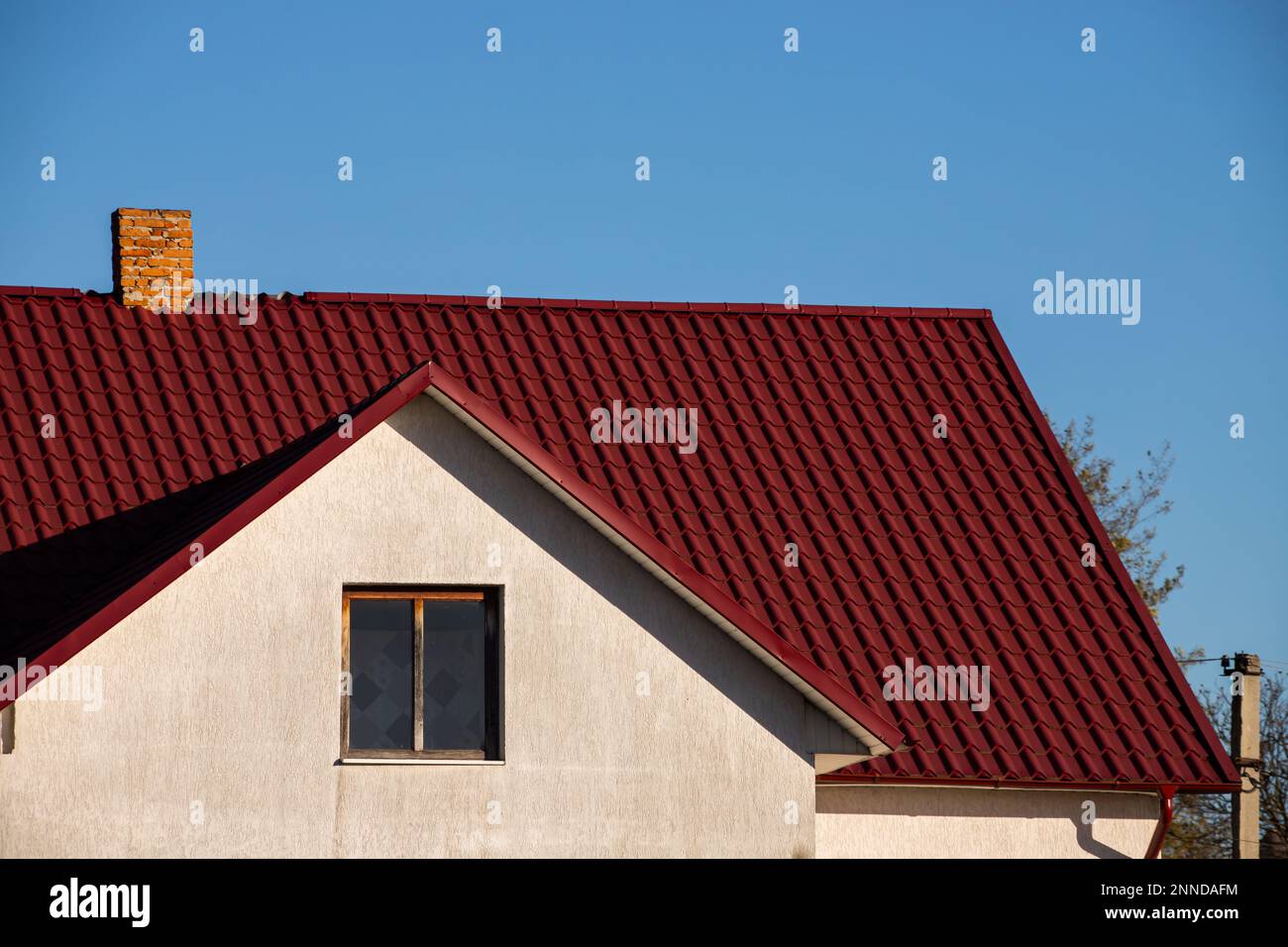 Roof metal sheets. Modern types of roofing materials Stock Photo - Alamy